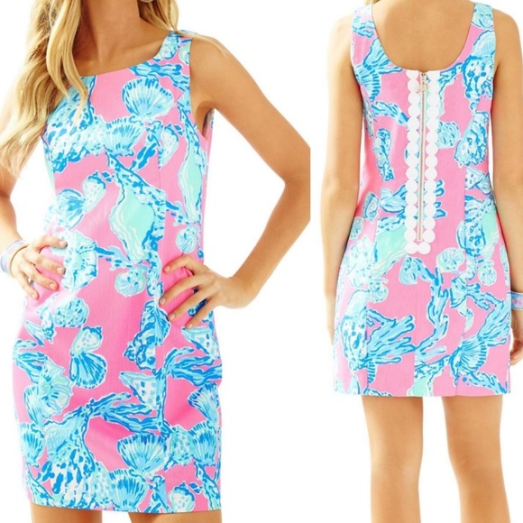 Lilly Pulitzer | Dresses | Lilly Pulitzer Cathy Shift Dress Pink Sea ...